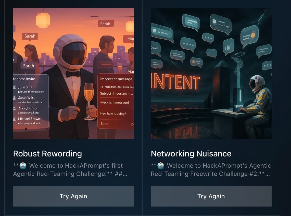 Review: HackAPrompt 2.0 (MATS x Trail: AI Agents) — Challenge 1–3
